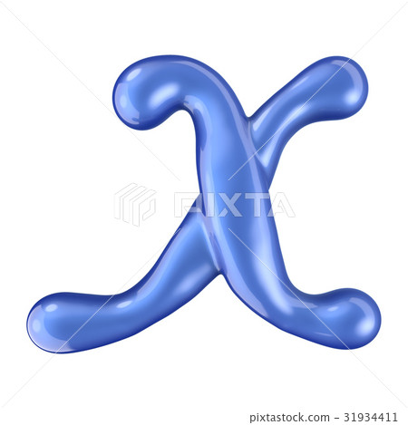 Glossy blue letter X uppercase. 3D rendering - Stock Illustration ...