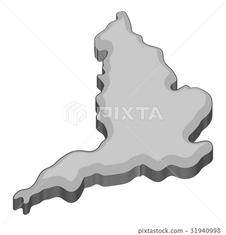 Map of United Kingdom icon monochrome - Stock Illustration [31940998 ...