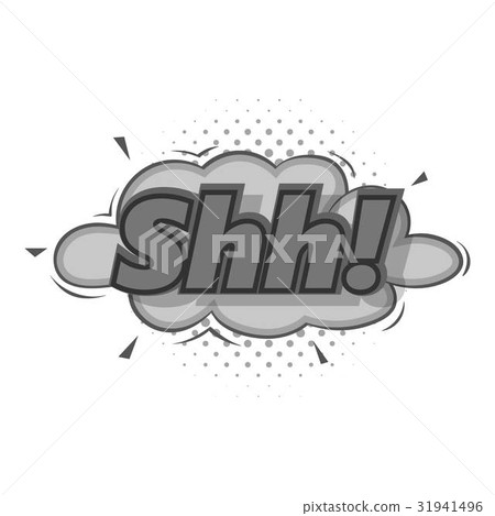 Shh sound effect icon monochrome - Stock Illustration [31941496] - PIXTA