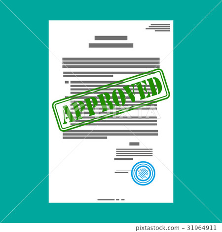 Approved paper document - Stock Illustration [31964911] - PIXTA
