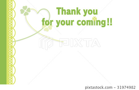 Three-Leaf Clover Thank You Card - Stock Illustration [31974982] - PIXTA