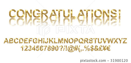 Congratulations. Gold alphabetic fonts - Stock Illustration [31980120 ...