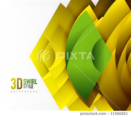 Swirl and wave 3d effect objects, abstract - Stock Illustration ...