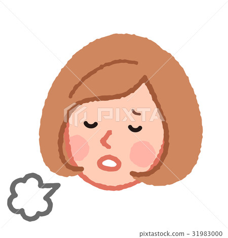 Face of a sighing woman - Stock Illustration [31983000] - PIXTA