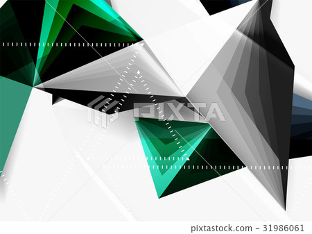 Vector low poly style 3d triangle line - Stock Illustration [31986061 ...