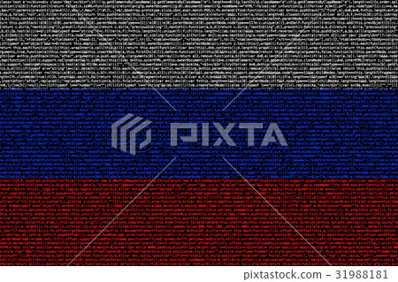 Russian flag composed of dense computer code - Stock Illustration ...