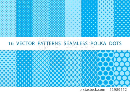 16 VECTOR PATTERNS SEAMLESS POLKA DOTS set - Stock Illustration ...