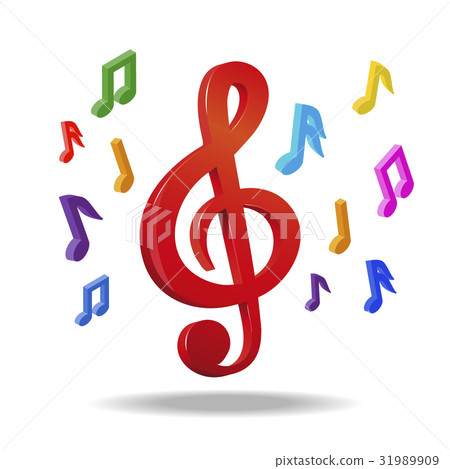 Music notes. Vector illustration. - Stock Illustration [31989909] - PIXTA