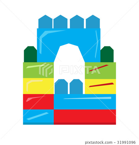 Isolated geometric castle toy - Stock Illustration [31991096] - PIXTA