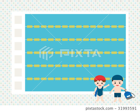 Pool message card background - Stock Illustration [31993591] - PIXTA