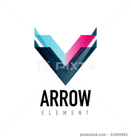 Vector arrow geometric design logo - Stock Illustration [32000981] - PIXTA