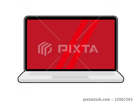Laptop computer (red screen) - Stock Illustration [32001565] - PIXTA