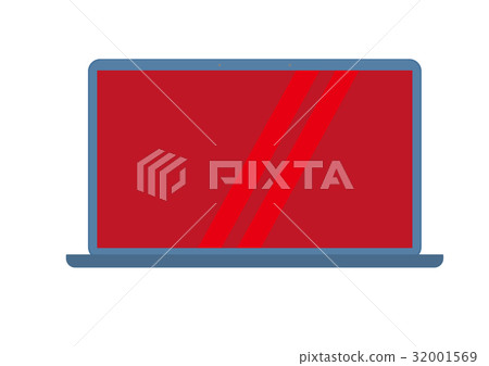 Laptop computer (red screen) - Stock Illustration [32001569] - PIXTA