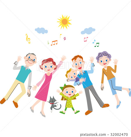 Good friend three generations family - Stock Illustration [32002470 ...