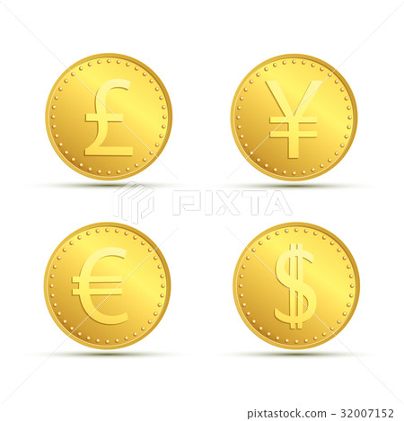 Set icons of gold coins. - Stock Illustration [32007152] - PIXTA