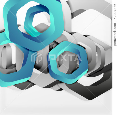 Overlapping hexagons design background - Stock Illustration [32007276 ...