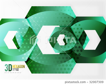Vector 3d hexagon background - Stock Illustration [32007309] - PIXTA