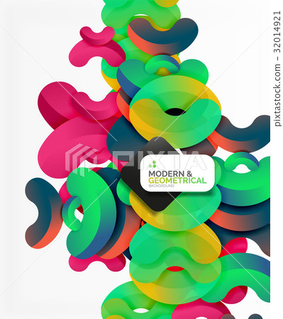 Abstract color geometric round shapes on white - Stock Illustration ...