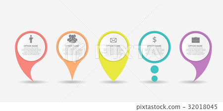Set of Circle Pointers Infographic Business - Stock Illustration ...