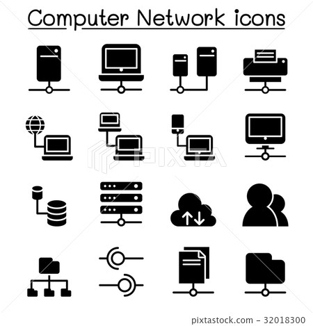 Server & Computer network icon set -插圖素材 [32018300] - PIXTA圖庫