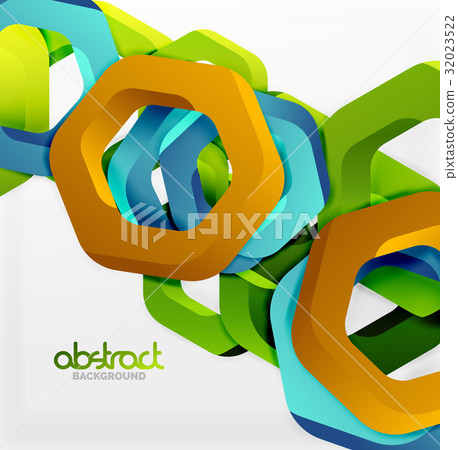 Overlapping hexagons design background - Stock Illustration [32023522 ...