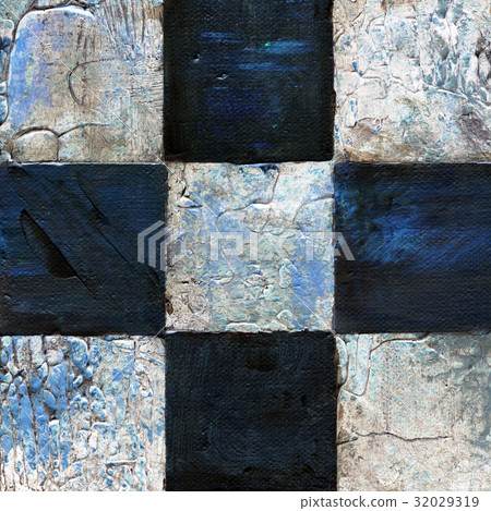 Abstract checkered pattern painted with acrylic - Stock Illustration ...