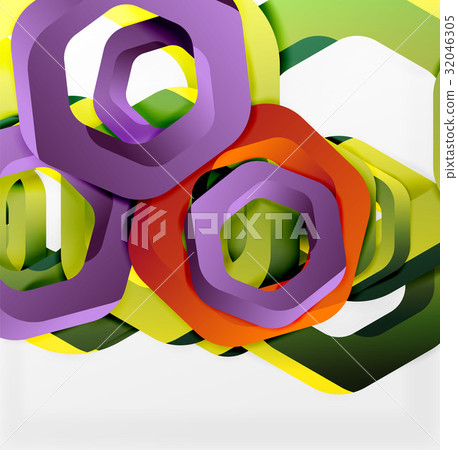 Overlapping hexagons design background - Stock Illustration [32046305 ...