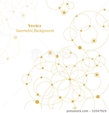 Geometric pattern with connected circles and dots. - Stock Illustration ...