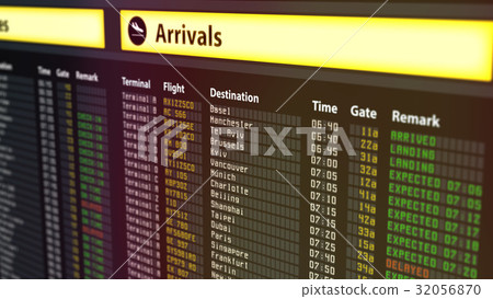 Airport timetable arrivals and departures board - Stock Illustration ...