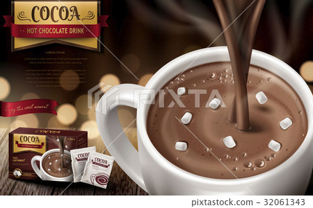 hot chocolate drink ad - Stock Illustration [32061343] - PIXTA