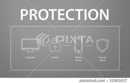 Computer Security System Data Protection Graphic - Stock Illustration ...