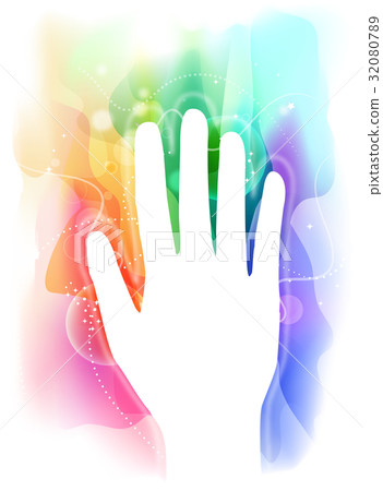 Colorful Hand Spiritual Energy - Stock Illustration [32080789] - PIXTA