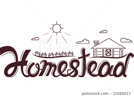 Homestead Logo Design Lettering - Stock Illustration [32080815] - PIXTA