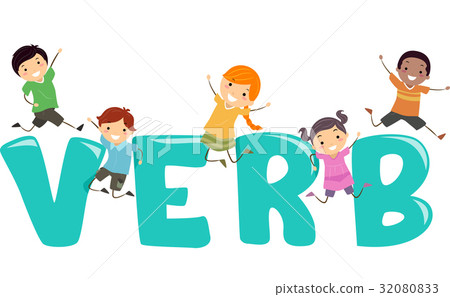 Verb Lettering Stickman Kids - Stock Illustration [32080833] - PIXTA