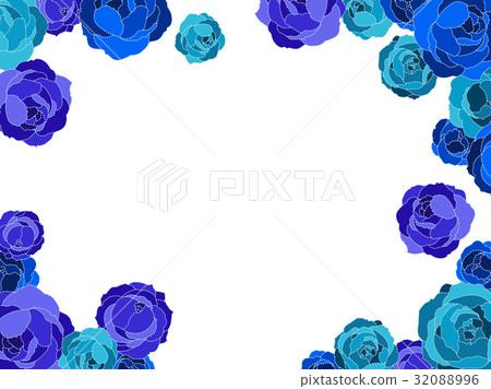 Blue rose 05_2 (with stitch line) - Stock Illustration [32088996] - PIXTA
