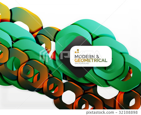 Geometric abstract background, cut chain shapes or - Stock Illustration ...