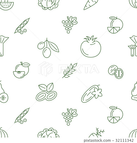 Digital green vegetable icons set - Stock Illustration [32111342] - PIXTA