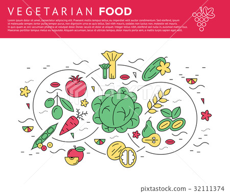 Digital green red vegetable icons set - Stock Illustration [32111374 ...