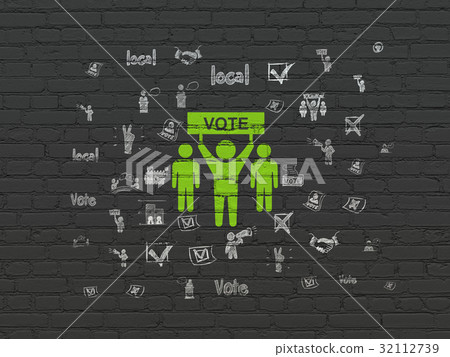 Politics concept: Election Campaign on wall - Stock Illustration ...