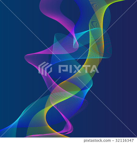Smoky waves background. Structural curved pattern - Stock Illustration [32116347] - PIXTA