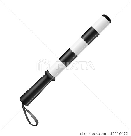 Traffic Police Stick Vector. Black And White Lines - Stock Illustration ...