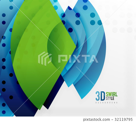 Swirl and wave 3d effect objects, abstract - Stock Illustration ...