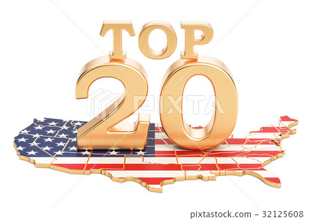 USA Top 20 concept, 3D rendering - Stock Illustration [32125608] - PIXTA