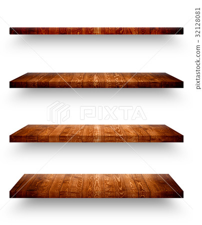 Wooden shelf template set isolated - Stock Illustration [32128081] - PIXTA