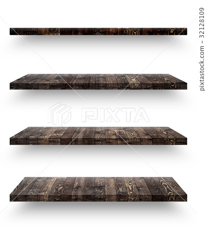 Wooden shelf template set isolated - Stock Illustration [32128109] - PIXTA