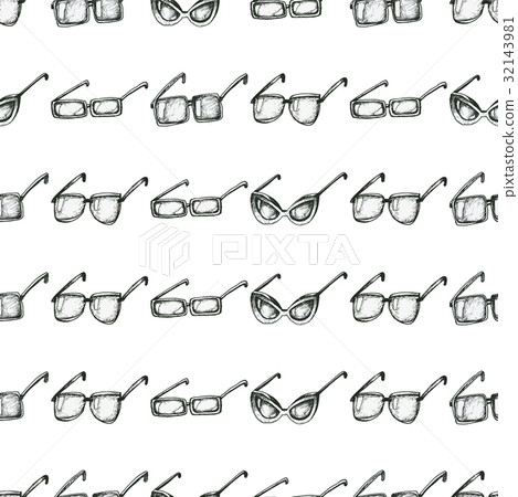 Different glasses types seamless pattern, hand - Stock Illustration ...