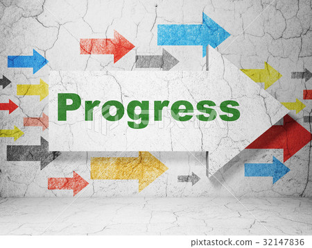 Finance concept: arrow with Progress on grunge - Stock Illustration ...
