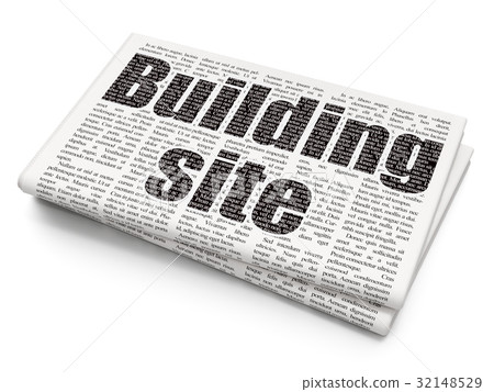 Construction concept: Building Site on Newspaper - Stock Illustration ...
