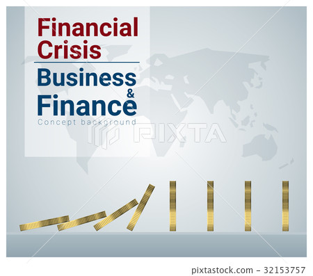 Finance concept background with financial crisis - Stock Illustration ...