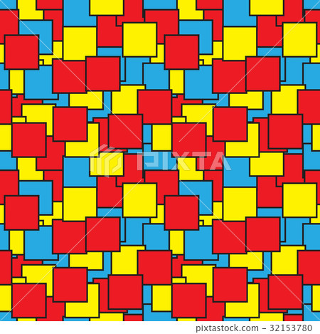 seamless illustration - colored squares, outlines - Stock Illustration ...